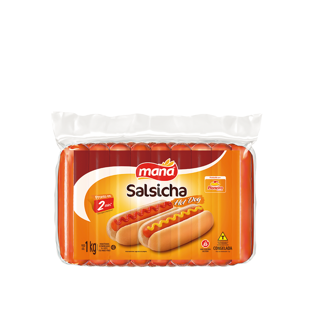 Salsicha Hot Dog Congelado 1kg – Pioneiro Alimentos